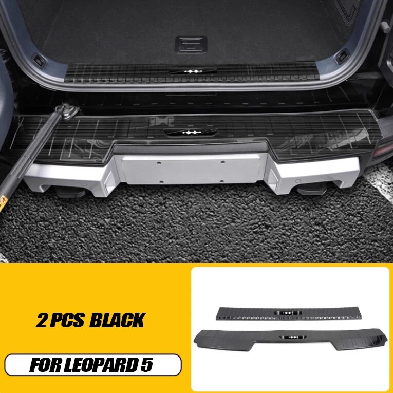 Защита бампера Leopard 5, черный, 2 шт.
