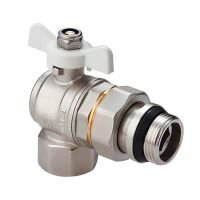 Кран шаровой угловой с американкой и кольцом полнопроходной (бабочка) MVI Premium 1/2"