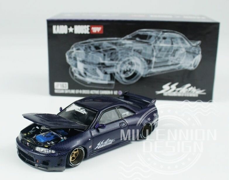 MINI GT x KaidoHouse, литая коллекционная машинка 1:64(NISSAN GTR33 черное)