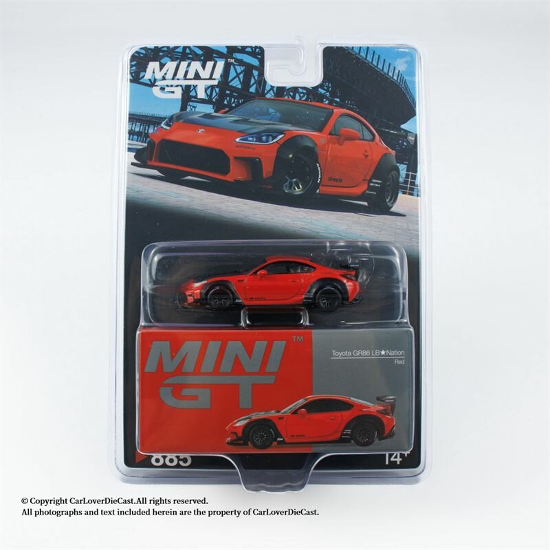MINI GT x Majorette, литая коллекционная машинка 1:64(885-Toyota GR86 LB Nation)