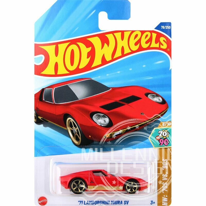 Hot Wheels 2025D Lamborghini, литая модель 1:64, Игрушечный автомобиль(Ламборджини MIURA)