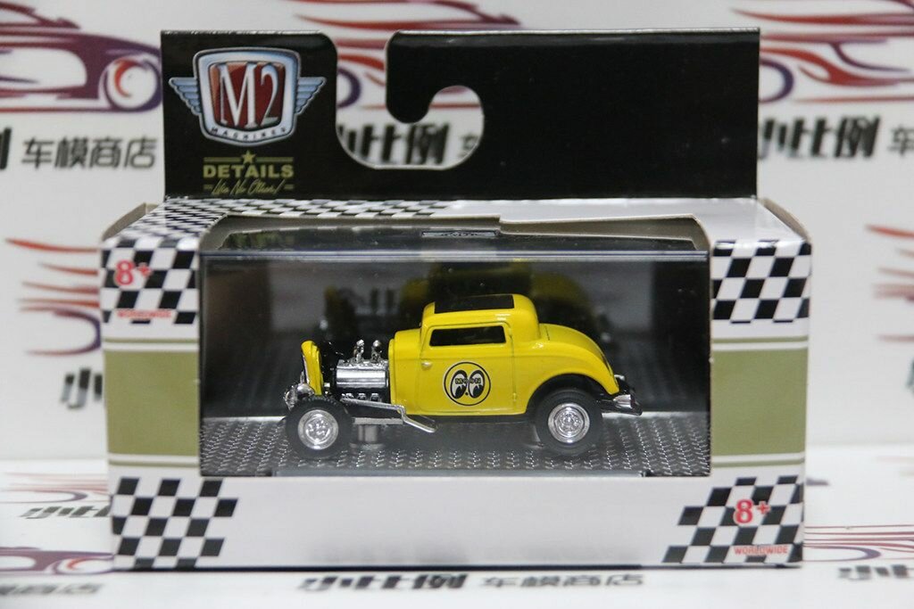M2 Machines 1:64, литой автомобиль, модель машинки(1932 Ford Roadster Three Windo)