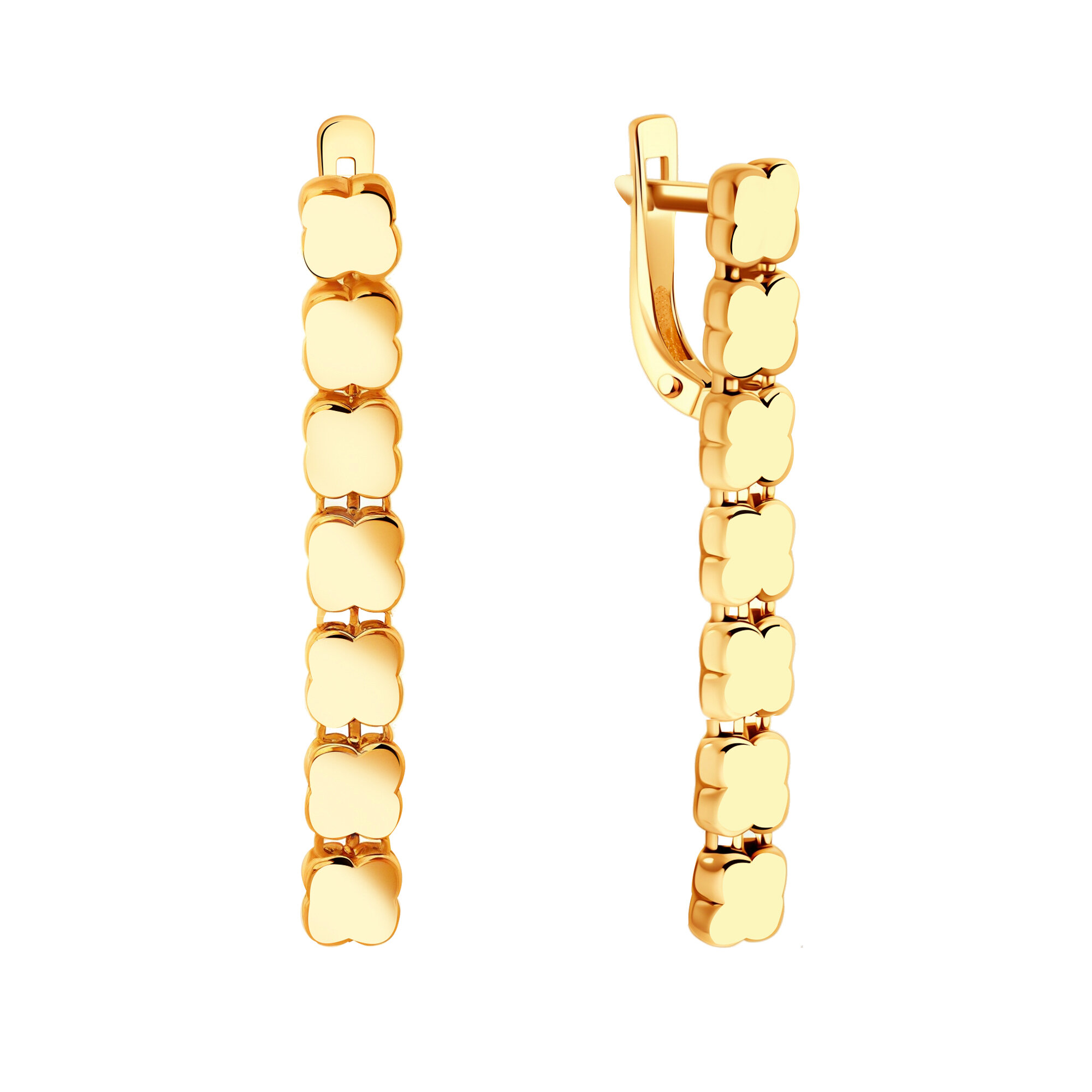 Серьги, красное золото, 585 проба