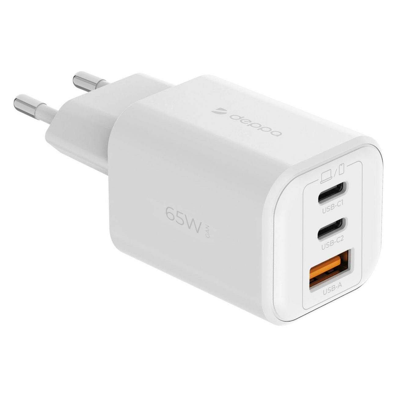Сетевое зарядное устройство Deppa 2xUSB-C + USB-A 11496