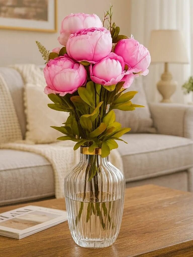 Букет искусственных пионов цветы для декора