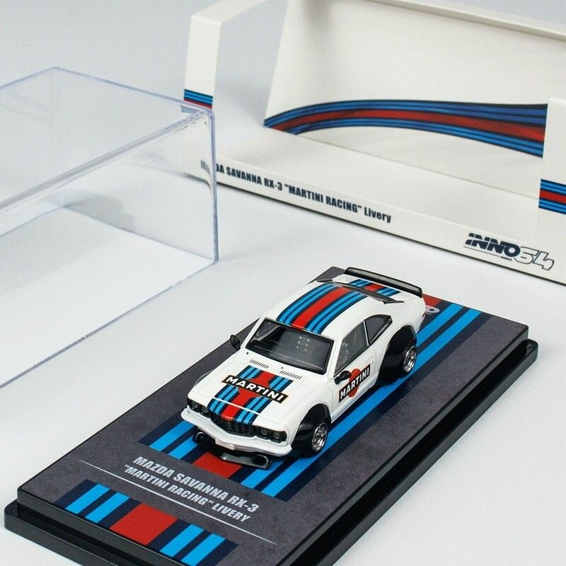Машинка INNO 1:64 SAVANNA RX3 MARTINI RACING Livery Модель легкосплавного автомобиля