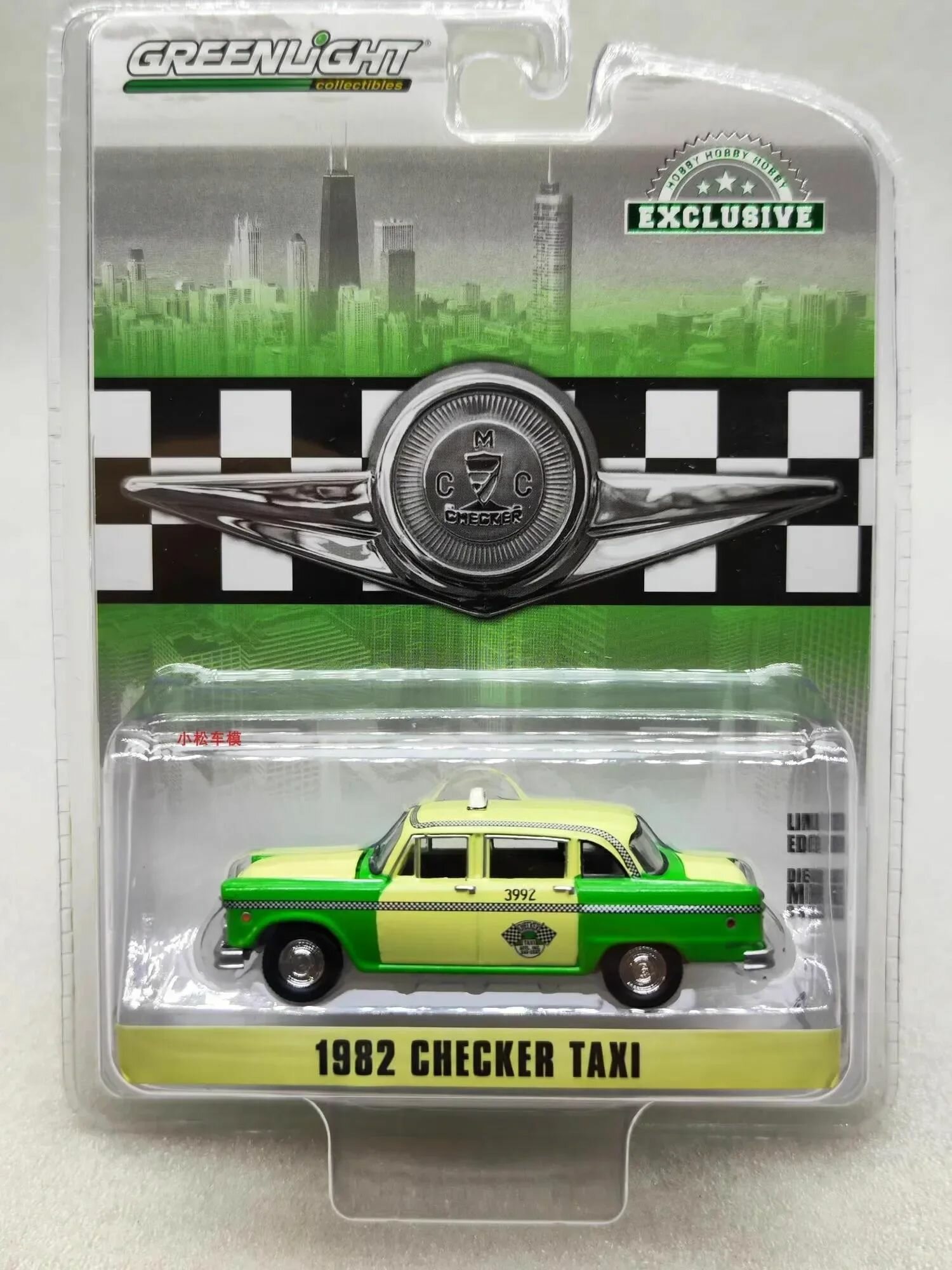 GreenLight 1:64 1982 Checker Taxi Diecast Декоративная игрушковая машина из сплава (симулированная): воспроизводит классические модели автомобилей, комплексно