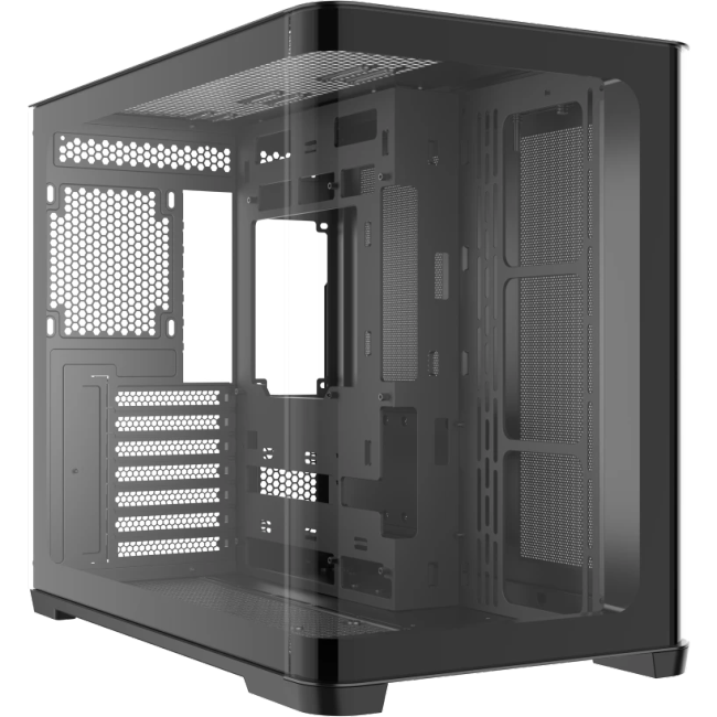 SAMA V60E-BKADA0X1-GL Корпус ПК без блока питания/ Case SAMA V60E Black, Midi-Tower, TG, no fans, 2xUSB 3.0 + 1xUSB 3.2