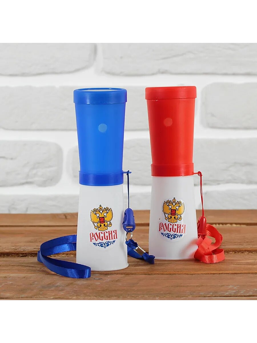 Свисток-гуделка болельщика "Россия", герб, цвета микс