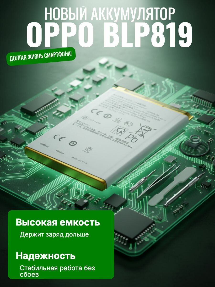 Аккумулятор для Oppo BLP819 (Reno 5 / Reno 6)