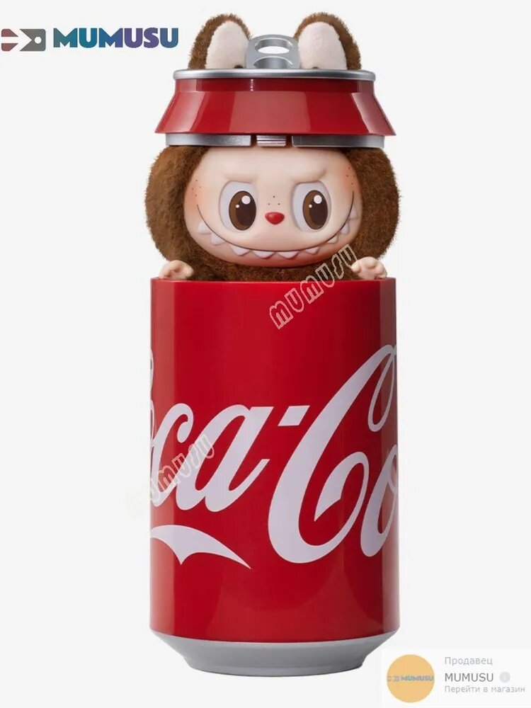 Мягкая игрушка Лабубу в банке колы THE MONSTERS COCA-COLA SERIES коллекционная фигурка для коллекционеров — фото 1