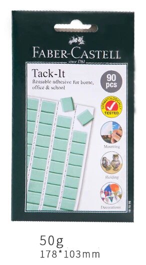 Faber-Castell Tack-It, 90 шт, синий, 50г