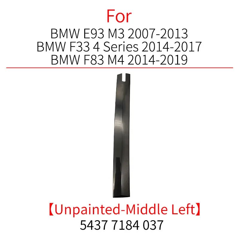 Накладка на петлю крыши BMW E93 F33 F83, Middle Left, Unpaint