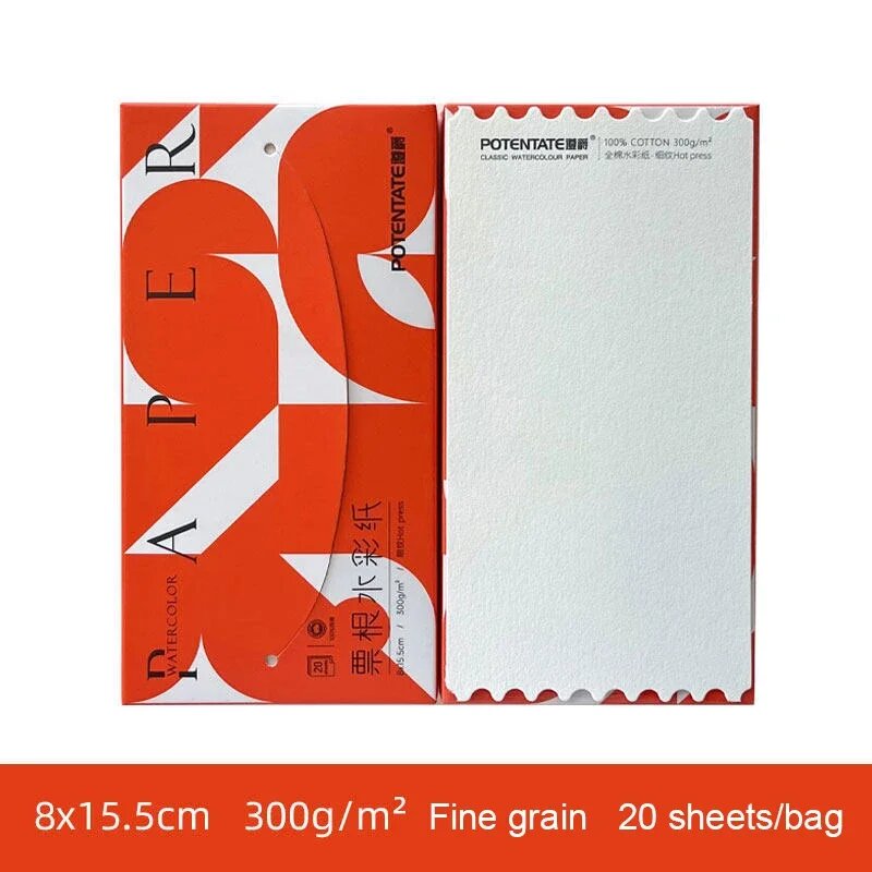 Акварельная бумага POTENTATE Fine grain, 20 листов, Red