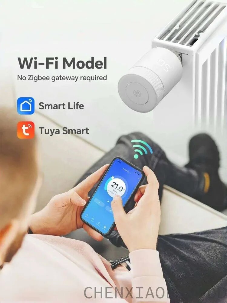 Электронный радиаторный термостат с Wi-Fi, Tuya Smart Life, регулятор температуры TRV, белый
