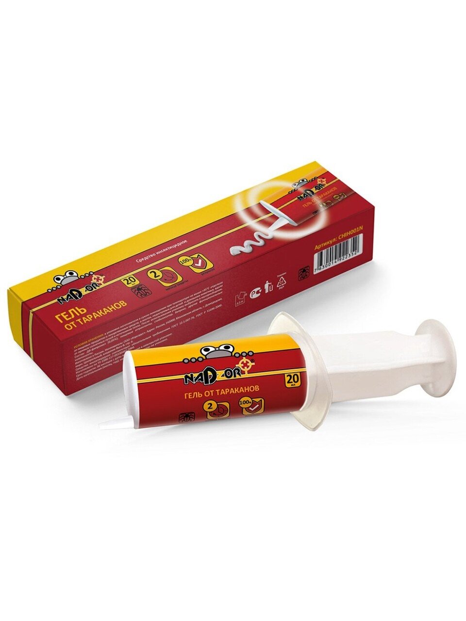 Инсектицид Nadzor гель от тараканов в шприце 20 мл, эффективное средство для уничтожения домашних насекомых-вредителей