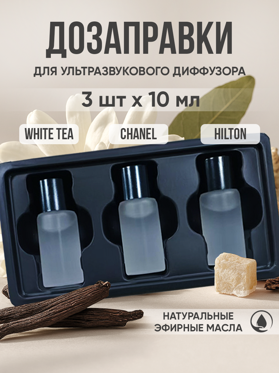 Набор дозаправок для ароматизаторов в машину, мужской/женский, 3 флакона по 10мл