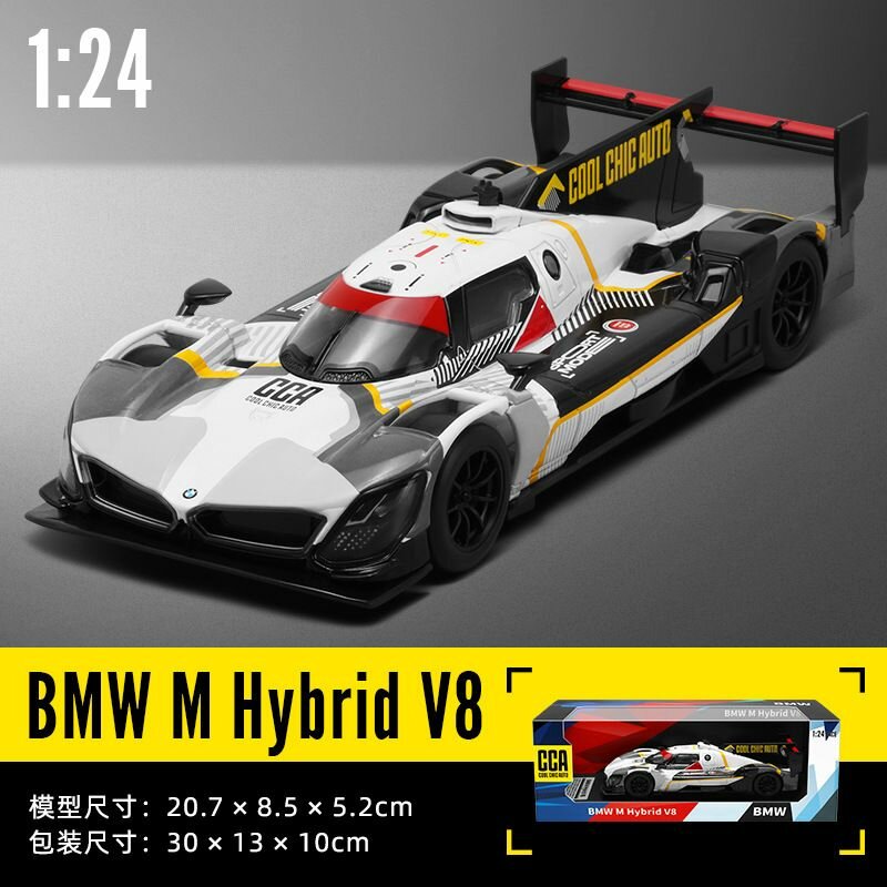 1:24 BMW M Hybrid V8 American Muscle Car Alloy Racing Model Car Модель коллекции автомобилей для взрослых, детские игрушки