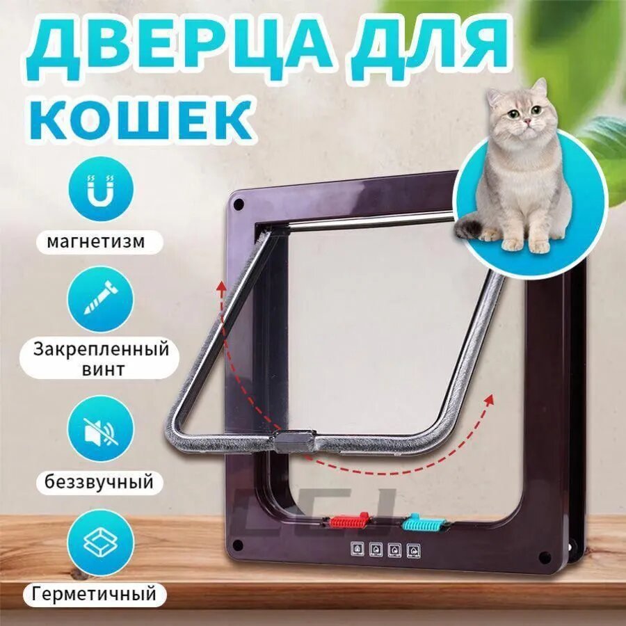 Дверца для кошек RichMagic из пластика, с откидной дверцей для улицы