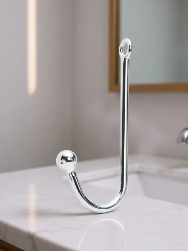 Анальный крюк Toy Joy, металл, гипоаллергенный, серебристый, с шариком