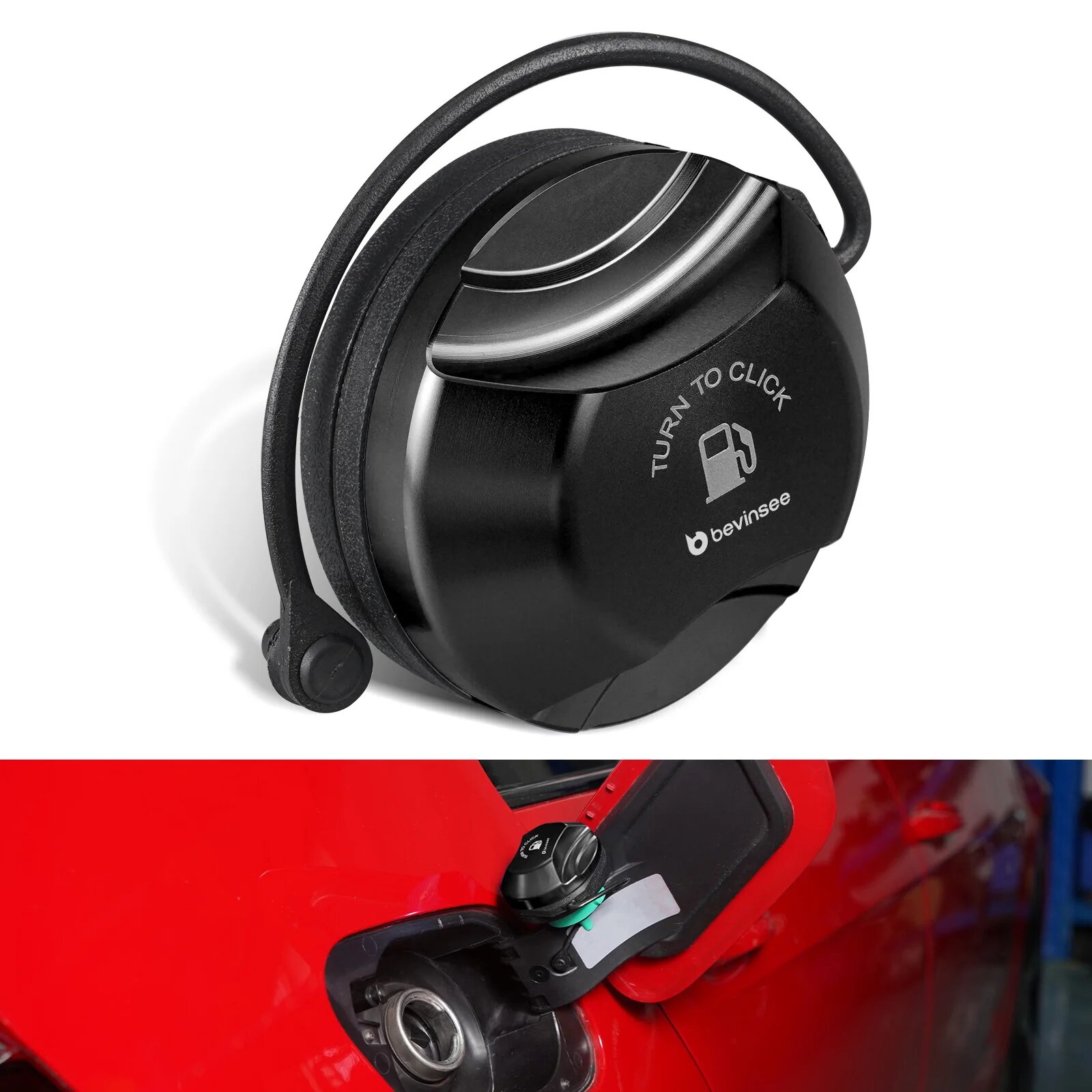 Крышка топливного бака BEVINSEE Black для Audi VW Skoda Seat
