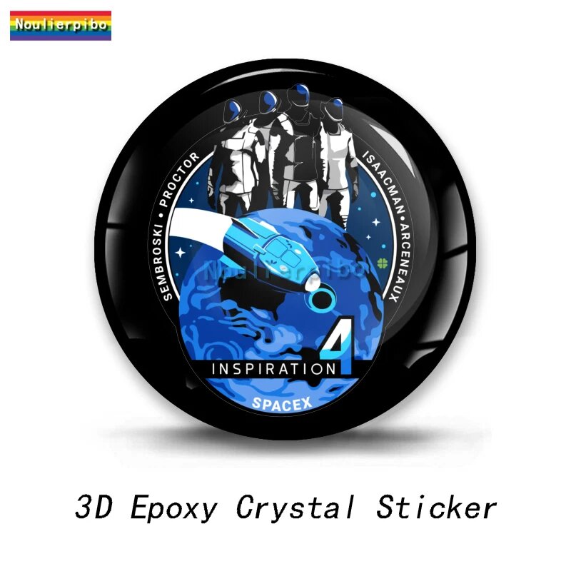 Наклейка 3D SpaceX Inspiration, фиолетовый, 5 см