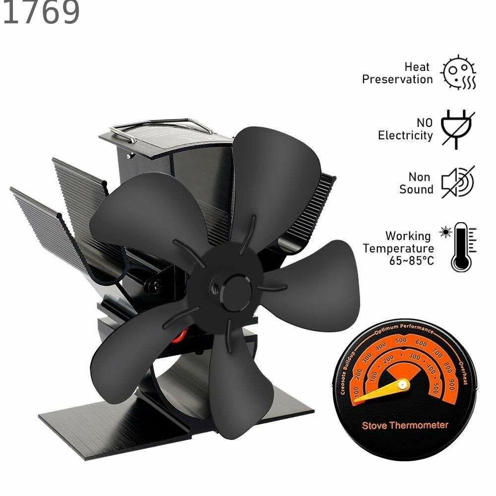 Каминный вентилятор с автономным питанием, тихий и эффективный128