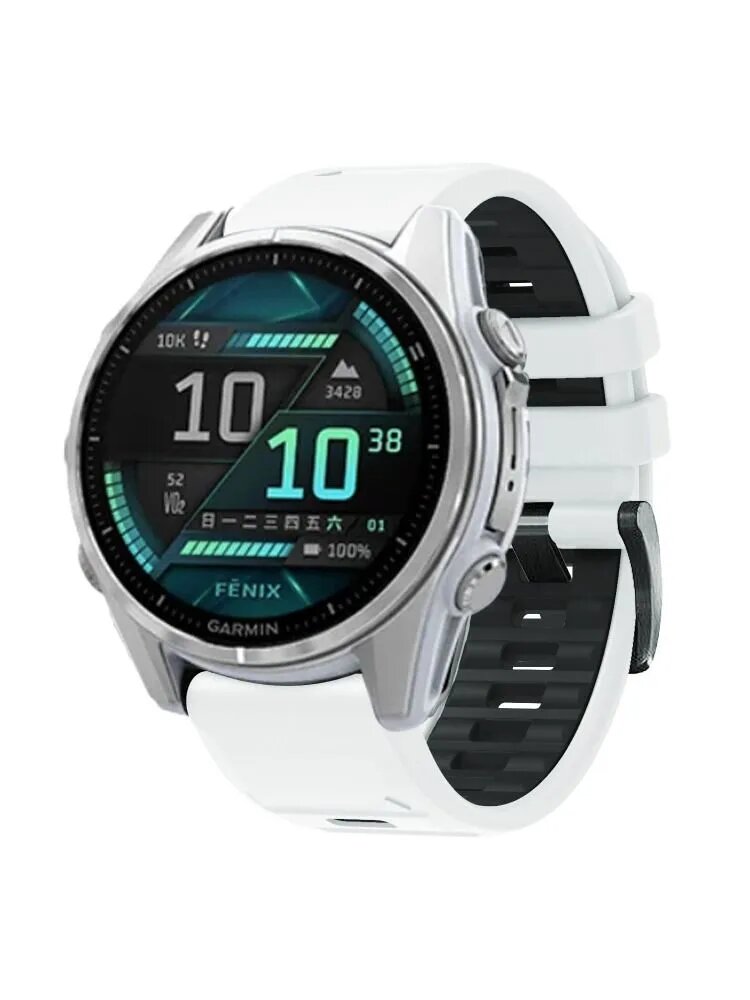 22/26MM Двухцветный Силиконовый Ремешок для Garmin Fenix 8 E 7 (47 мм) 7X Epix Pro (51 мм)/ Enduro 3 2/tactix 7/Forerunner 955 965 Браслет
