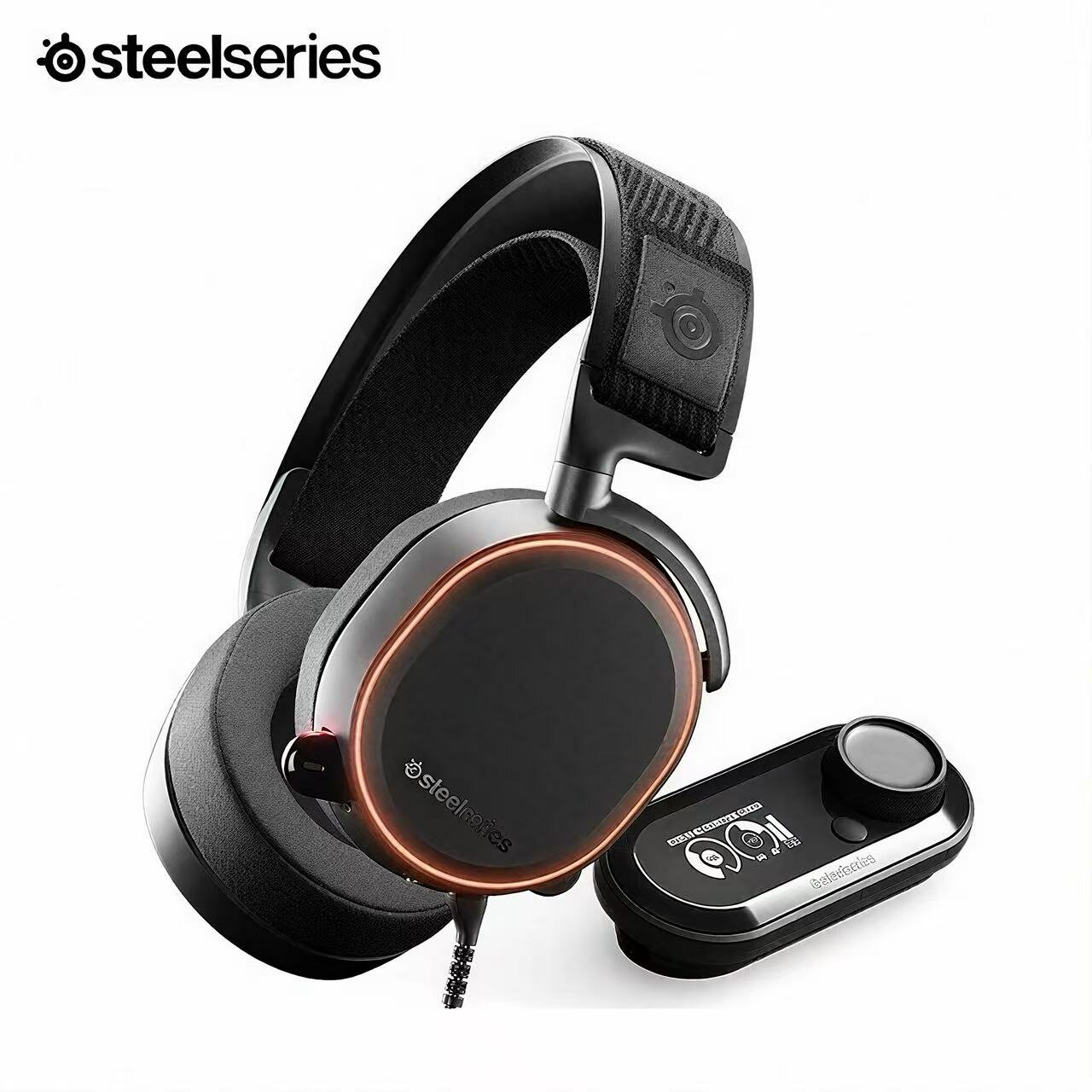 Гарнитура игровая SteelSeries Arctis Pro + GameDAC, для компьютера, мониторные, проводные, черный