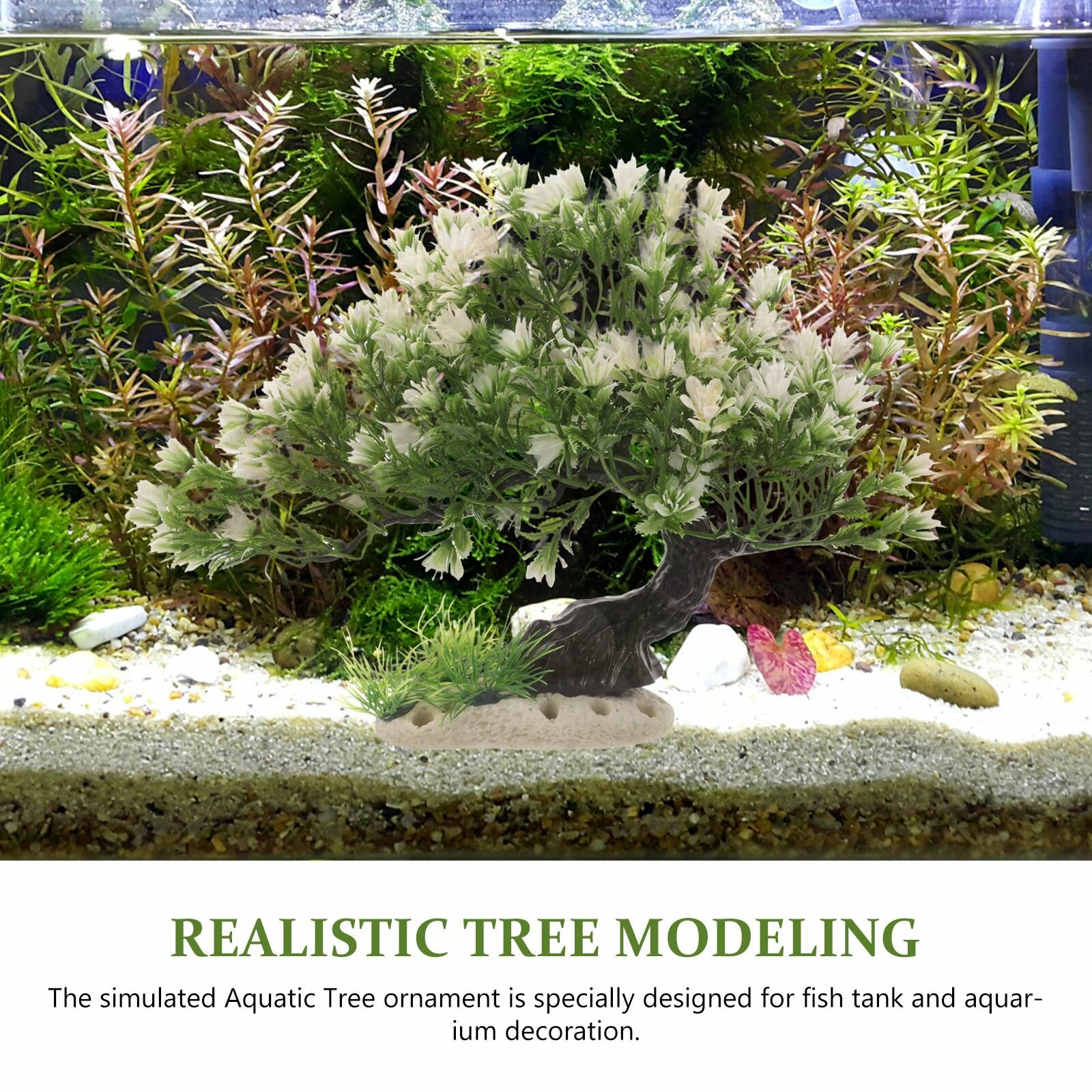 Искусственный декор для аквариума, дерево, аквариумные украшения, большие и высокие аксессуары для ландшафтного дизайна, бонсай 29.00X23.00X9.00CM