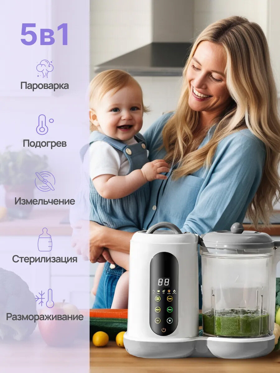 Блендер для детского прикорма , нержавеющая сталь, мощность 200Вт