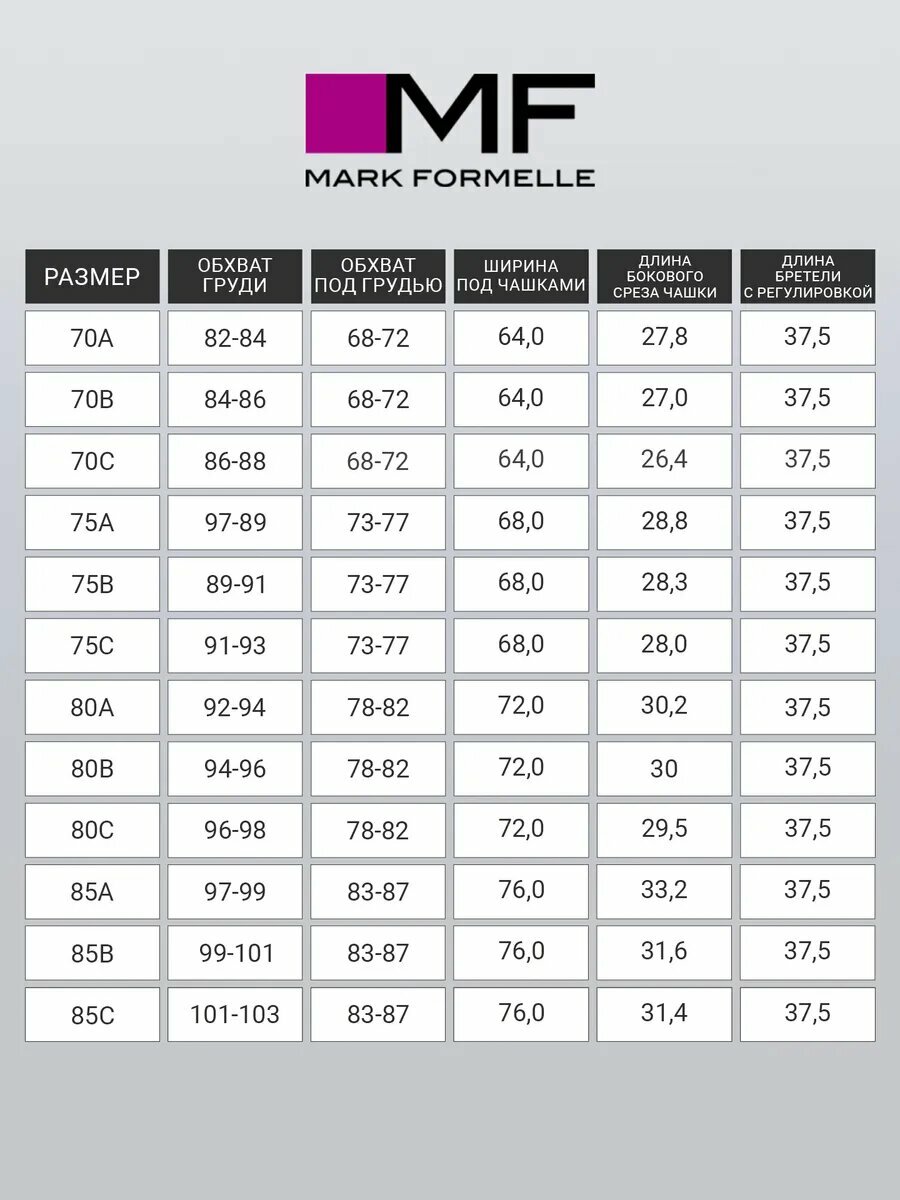Бюстгальтер MARK FORMELLE Нижнее белье, размер 70B, белый — фото 1