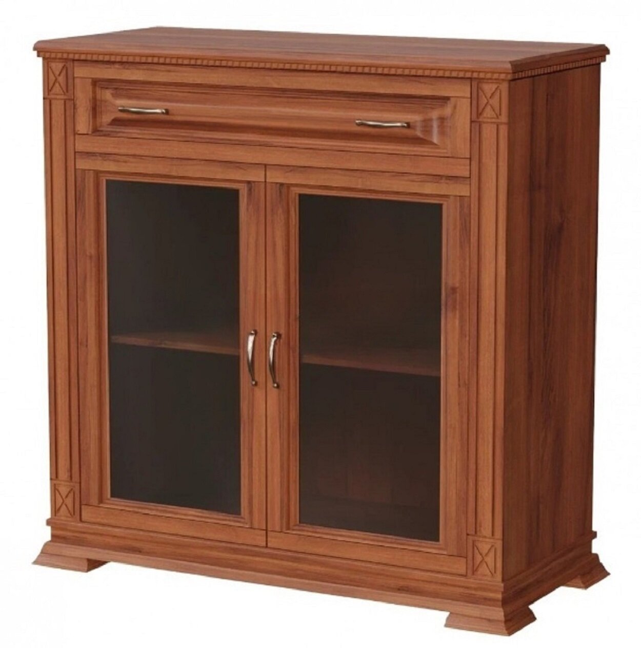 Комод-витрина из массива сосны ммк-древ Верди 209, 100x45x100 дуб 2