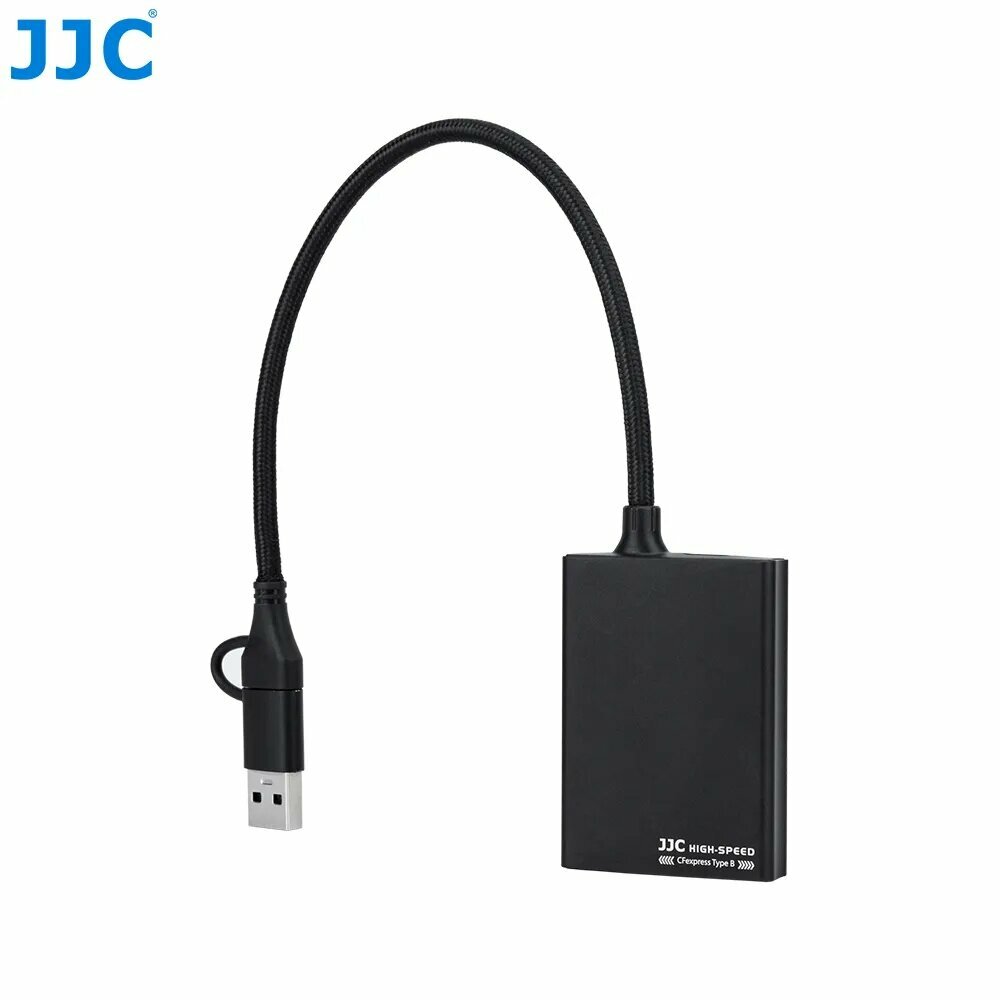 JJC высокоскоростной кардридер CFexpress Type B, USB 3.2 Gen2 10 Гбит/с, двойной разъём Type-C / USB-A, алюминиевый компактный адаптер OTG