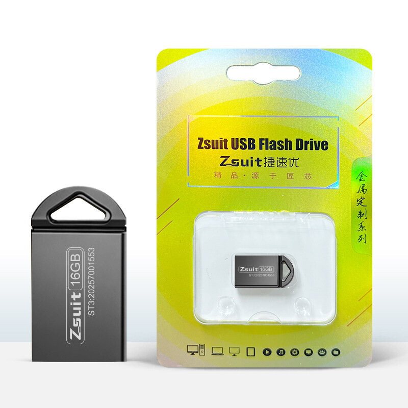 Флеш-накопитель Jiesuyou USB 16 ГБ для учебы и офиса, металлический USB-накопитель 8 ГБ для музыки в автомобиле, высокоскоростной USB 3.0, малая емкость 2 ГБ.