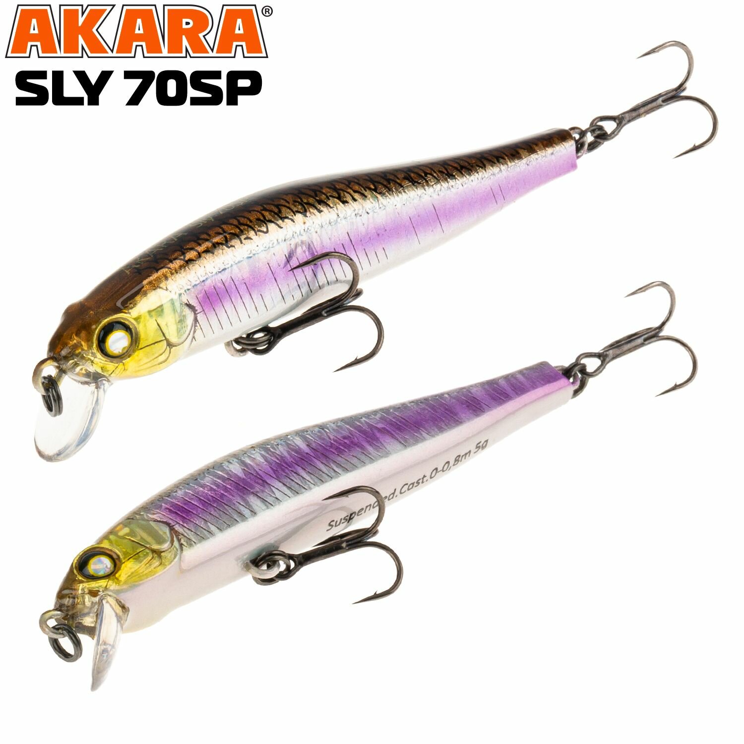 Воблер Akara Sly 70SP минноу суспендер на щуку, судака, окуня 5гр A236