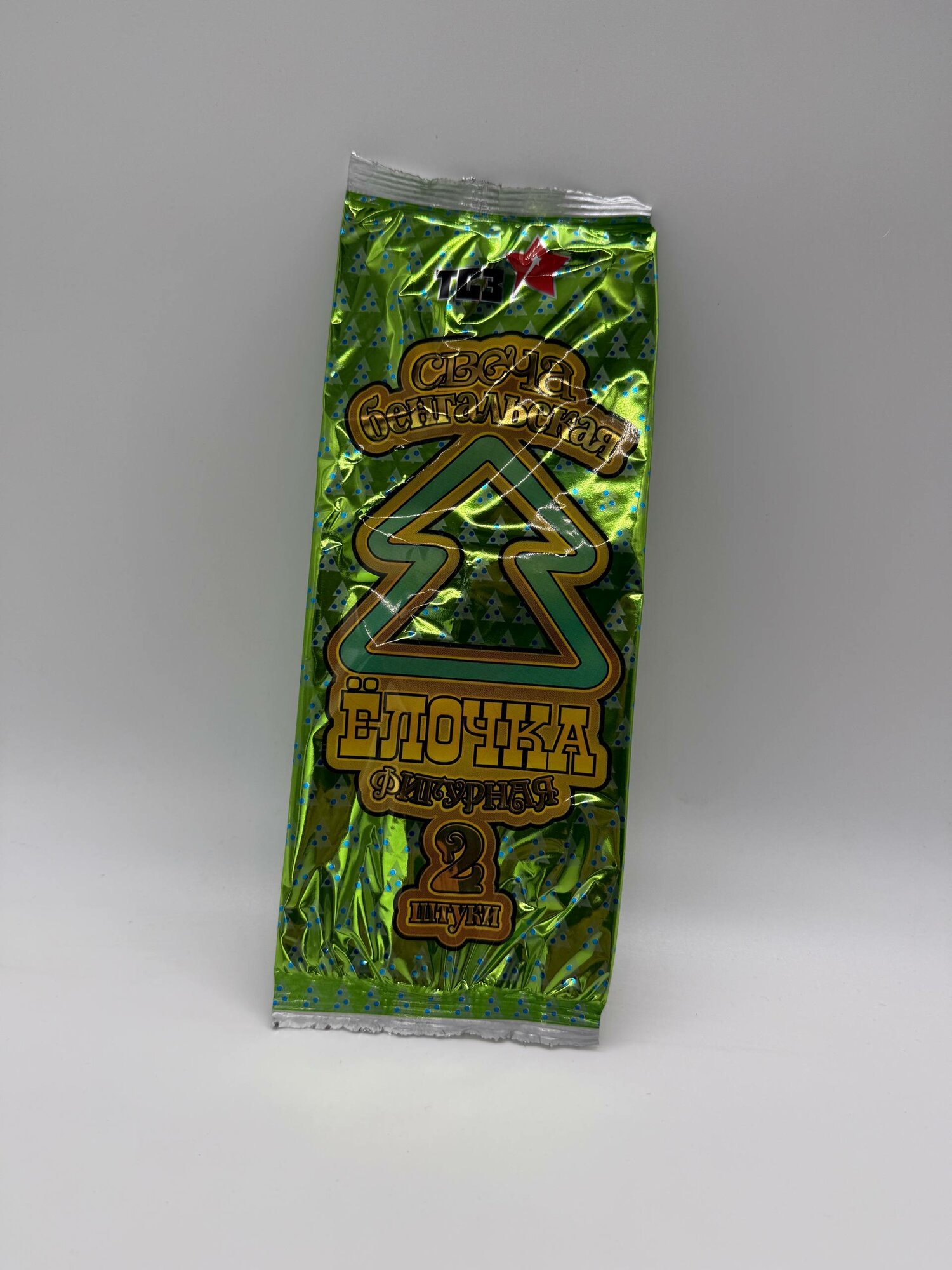 Свеча бенгальская Елочка 2 шт Время работы 50 сек. цвет серебро