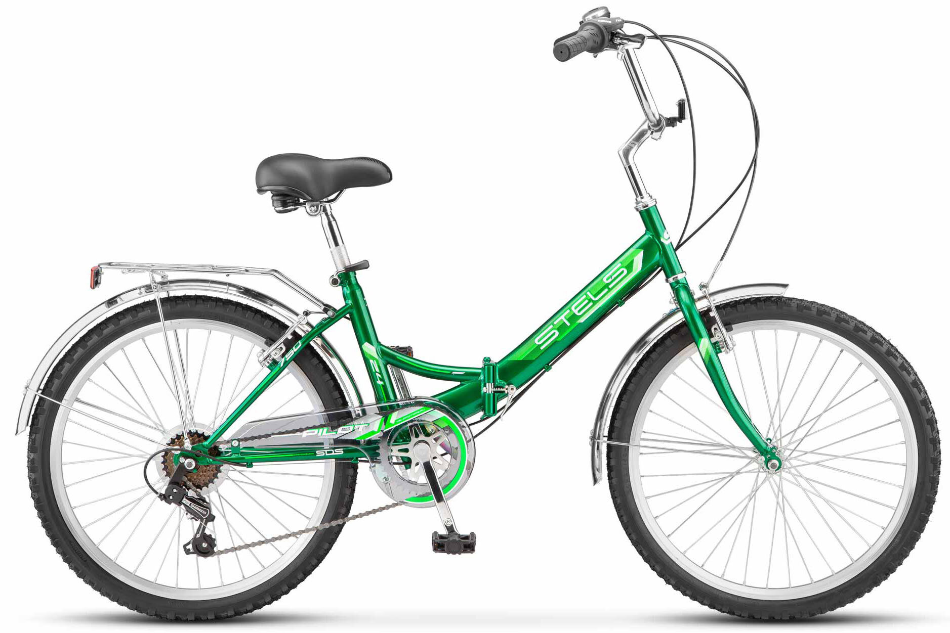 Складной велосипед Stels Pilot 750 V Z010 (2025) 24 Зеленый (140-185 см)