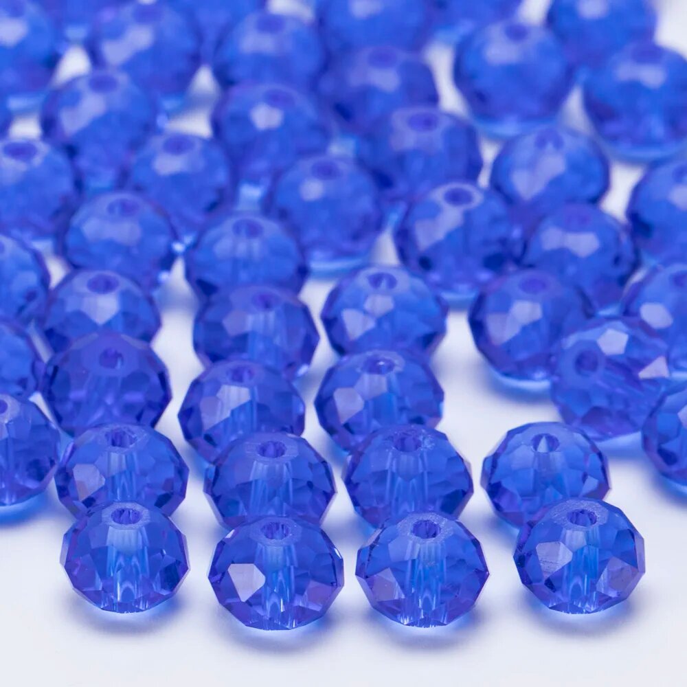 Чешские хрустальные бусины Rondelle 4 6 8 10 мм Синий, 8mm-60-65pcs, BZ1300-07