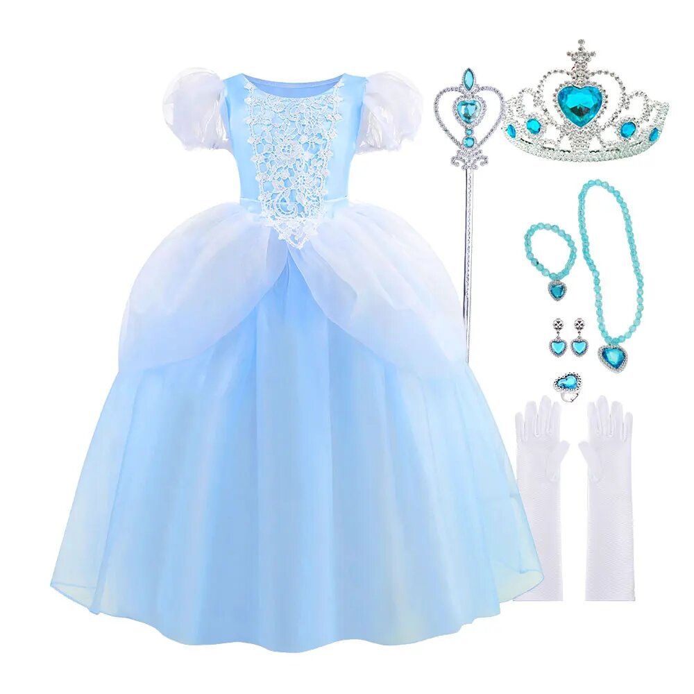 Платье принцессы Cinderella, голубое, 4T (120)