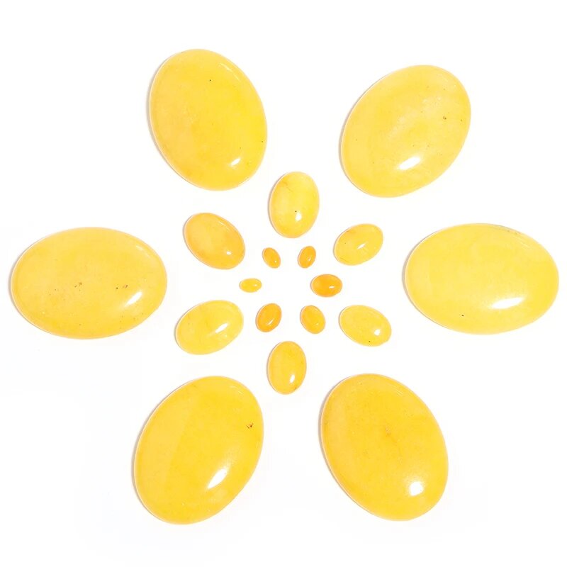 2-10 шт./лот натуральный камень овальный Flatback Feldspar снежные камни 30x40mm 2pcs, yellow jade