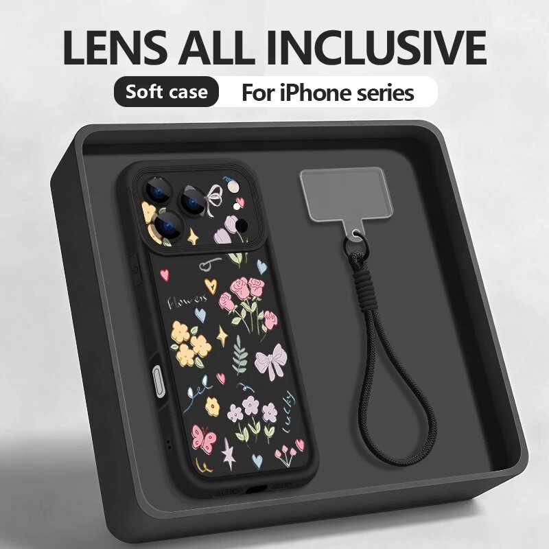 Мягкий чехол-ремешок для iPhone 17 Pro Max 16 14 15 17 Pro 12 13 Pro Max Айфон 16 Про, A762 Black