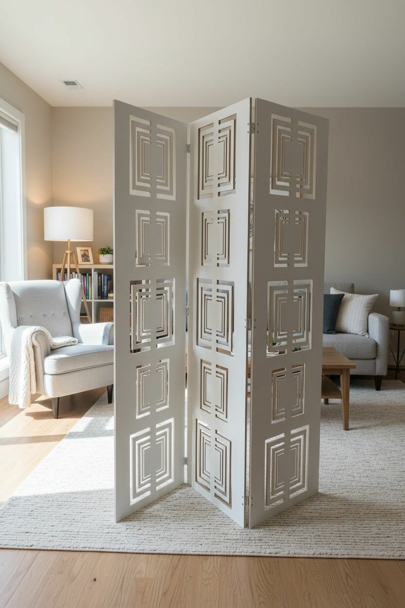 Ширма перегородка для комнаты. Перегородка, для зонирования комнаты. Размер 175см высота *150см ширина. цвет белый