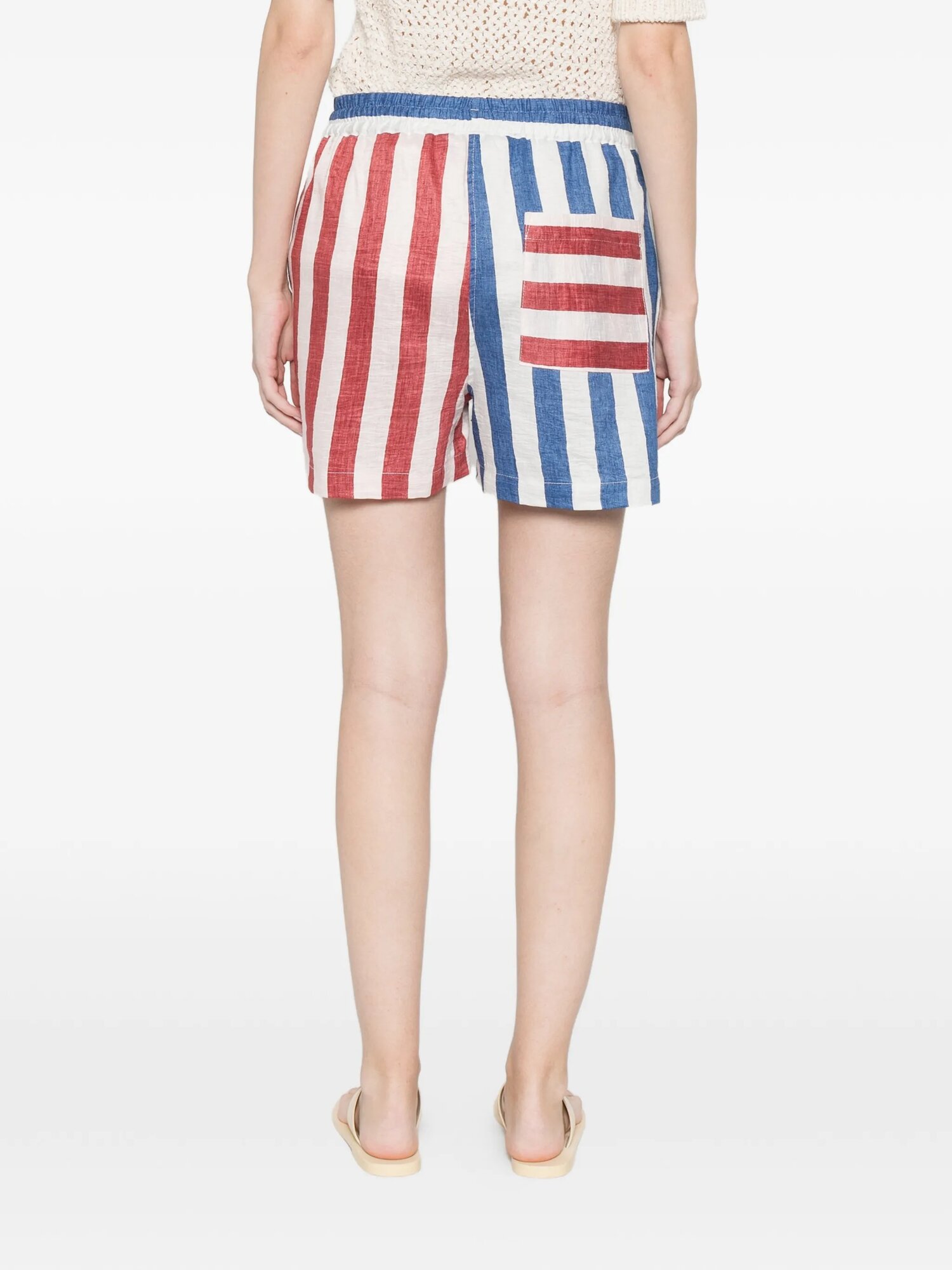 Шорты Susanna Blu Striped drawstring shorts, размер 42, белый — фото 1