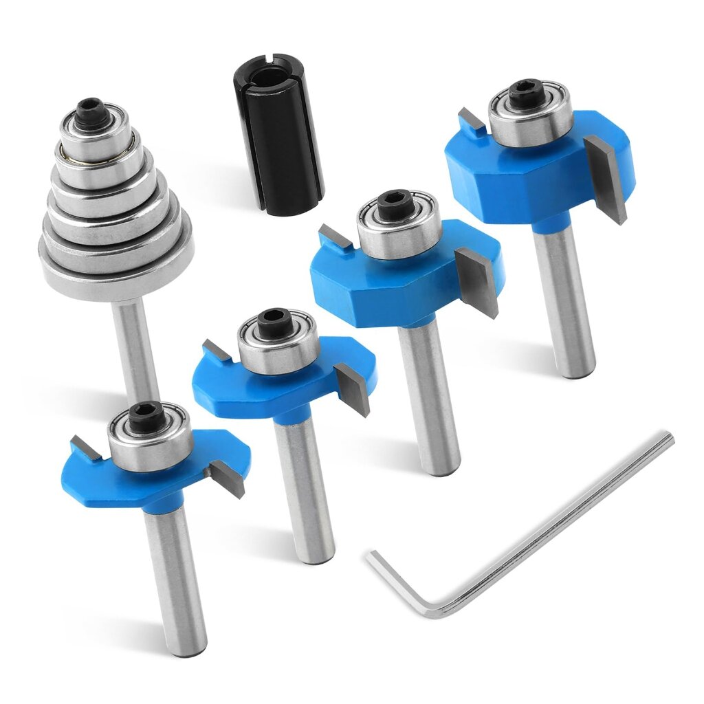 Комплект из 7 жестких фрезерных долот с различными подшипниками для нарезания уникальных канавок