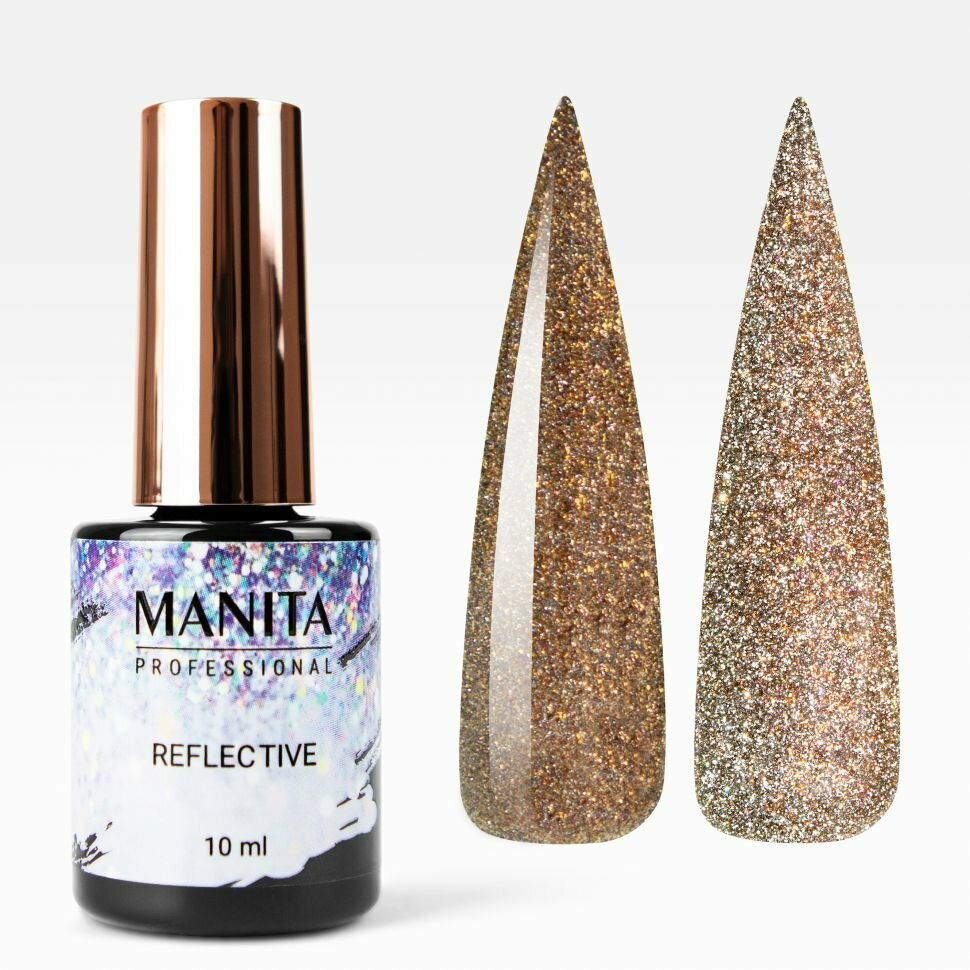 Гель лак MANITA MULTICHROME REFLECTIVE №03 светоотражающий с хлопьями юки 10 мл