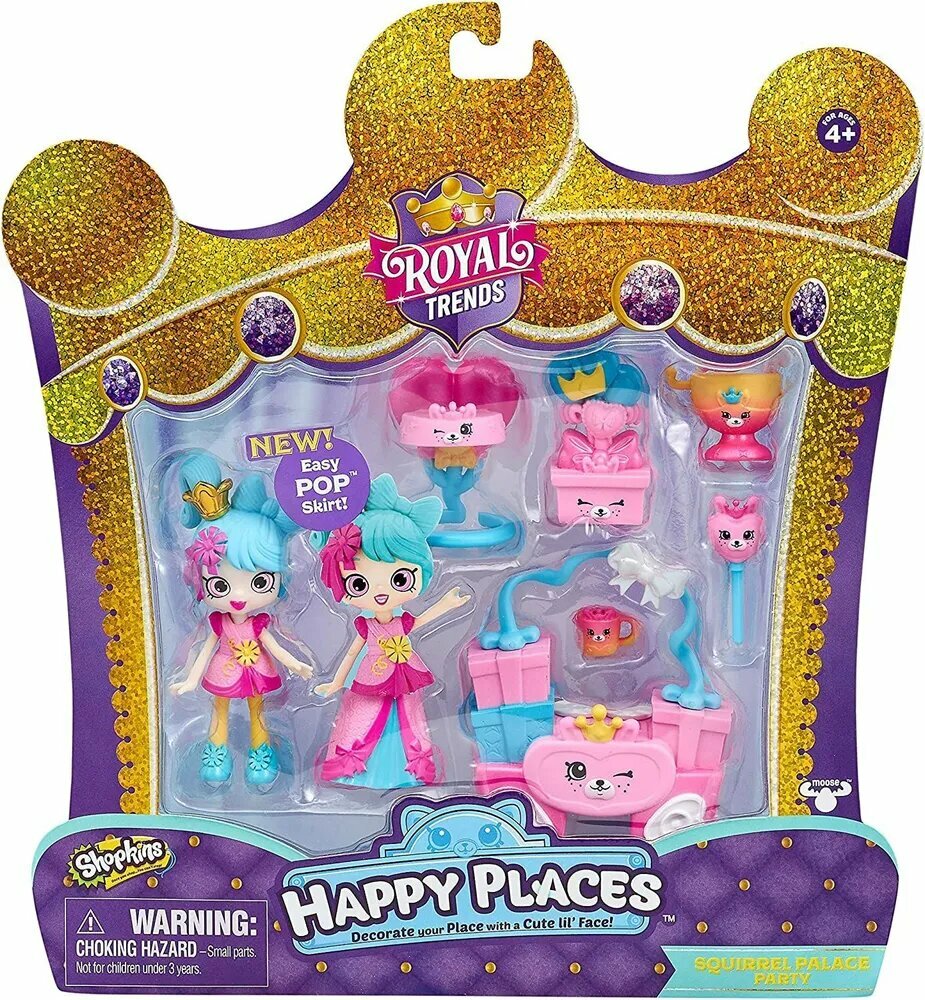 Shopkins Набор кукол Королевские друзья Squirrel Palace Party 3 дюйма