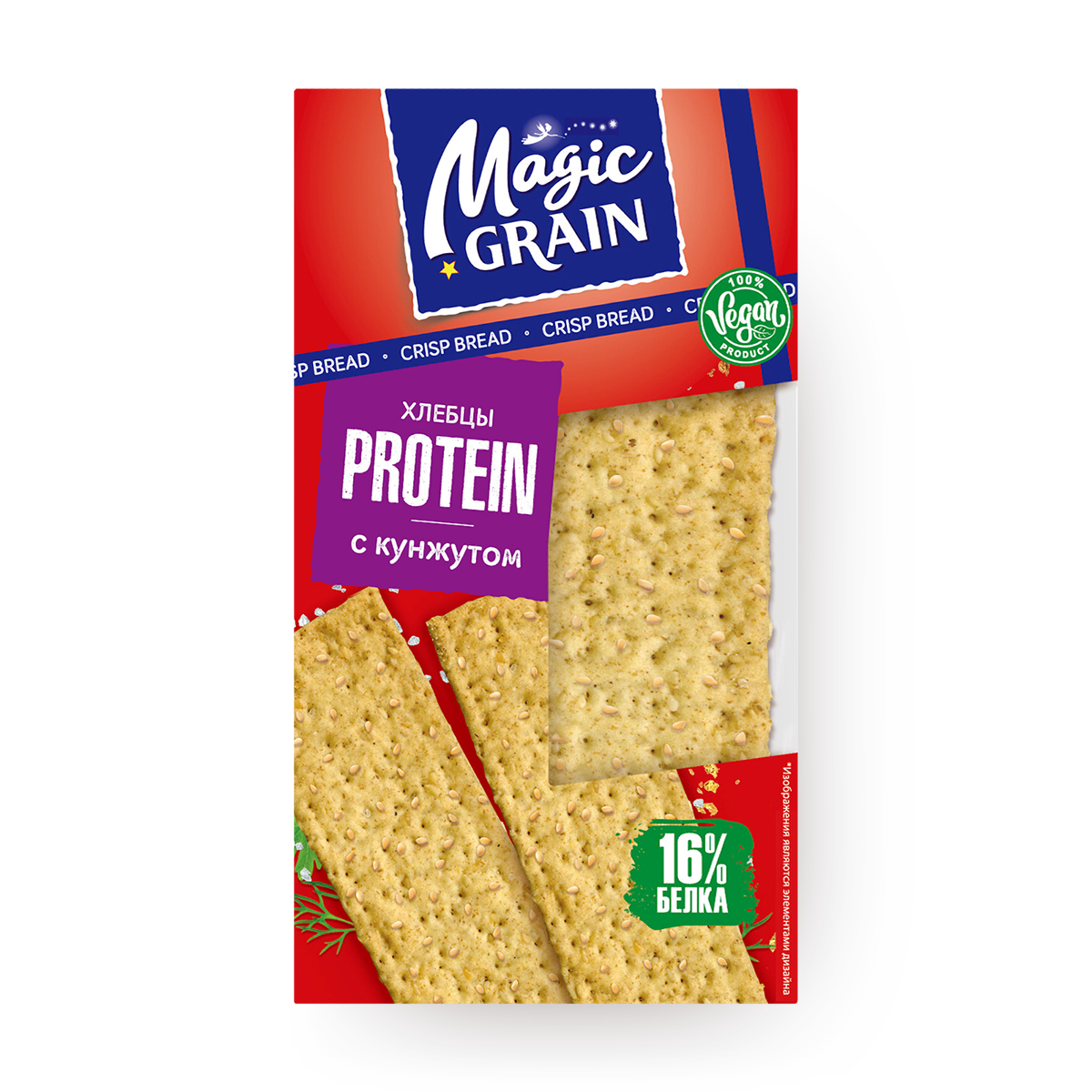 Хлебцы Magic Grain "Protein", с кунжутом, 16 г белка в 100 г