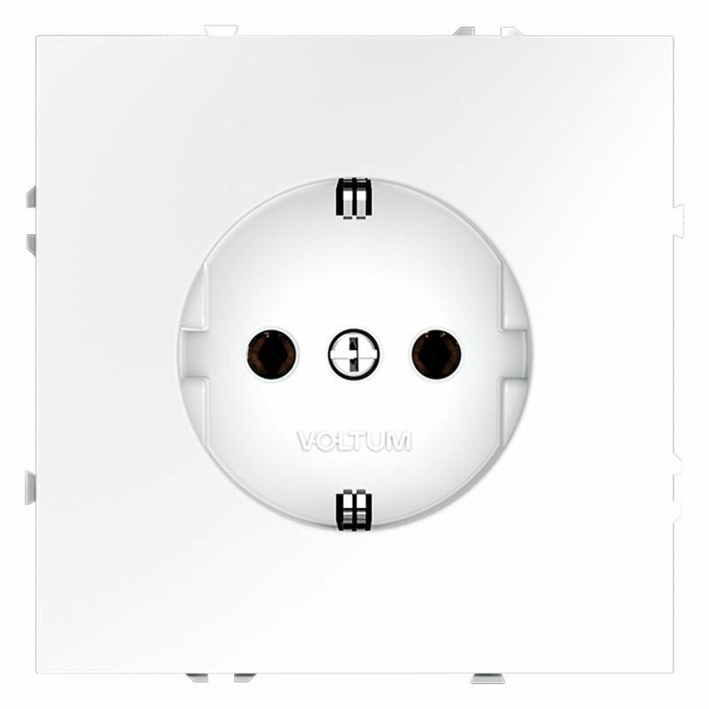 Розетка 1-м СП S70 16А с заземл. механизм бел. матов. Voltum VLS040102