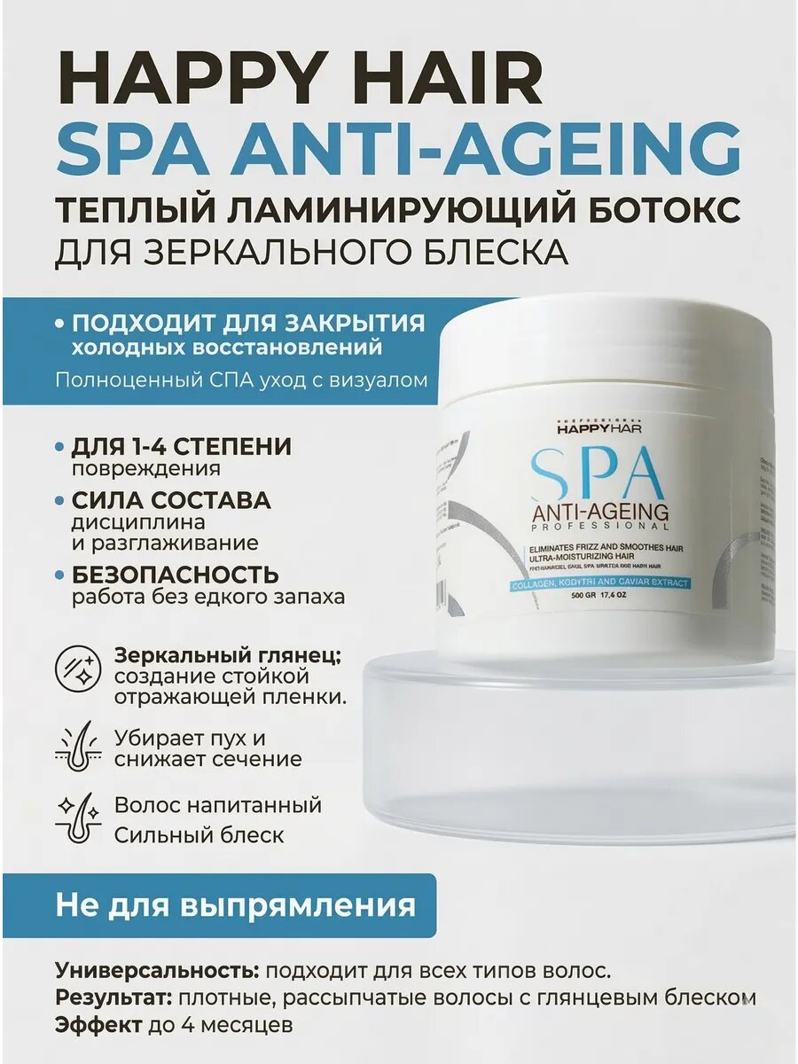 Happy Hair Anti Aging теплый ботокс 500мл